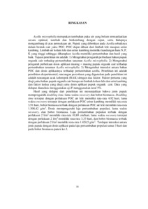 Pengaruh Bahan Dan Dosis Aplikasi Pupuk Organik Cair (Poc) Terhadap Pertumbuhan Dan Hasil ...